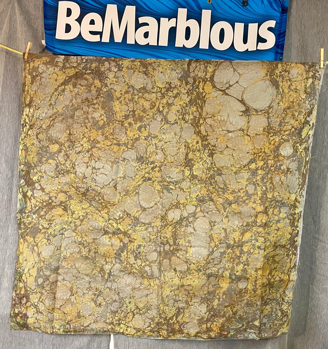 Marbled Fabric, Double-marbled, Hand-painted Fabric, Water Marbling ...