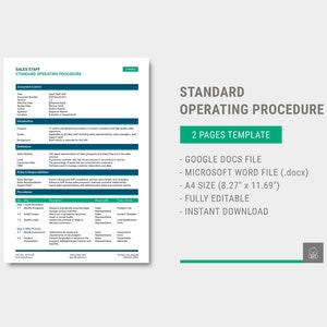 Sales SOP, Standard Operating Procedure Template, SOP Template ...
