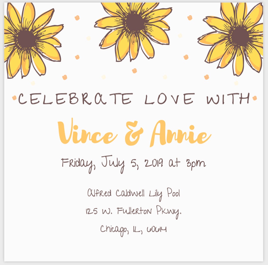 Editable Wedding Invitation and Details Card Template Sunflower - Etsy