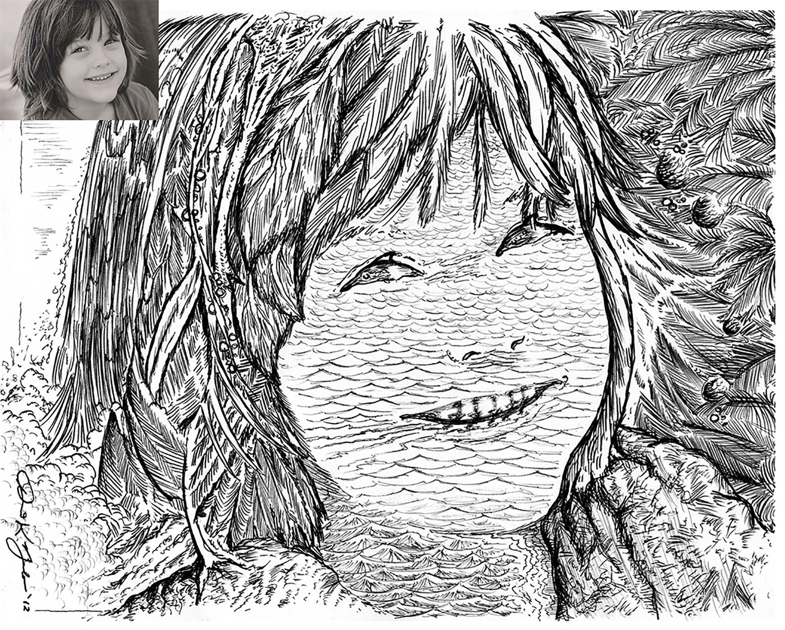 Custom Pen and Ink Child Portraits Illustrated - Etsy