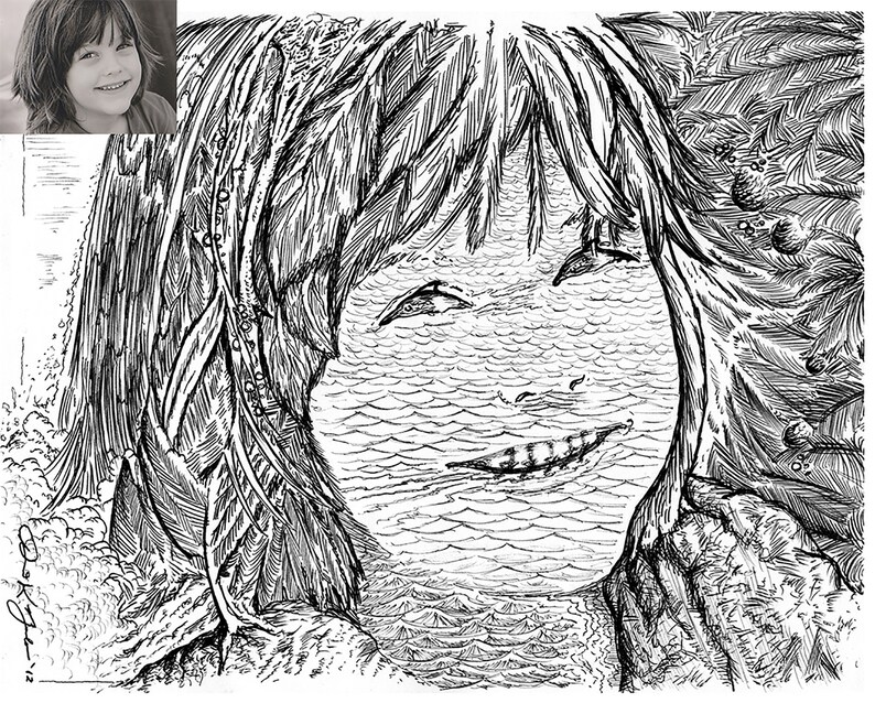 Custom Pen and Ink Child Portraits Illustrated - Etsy