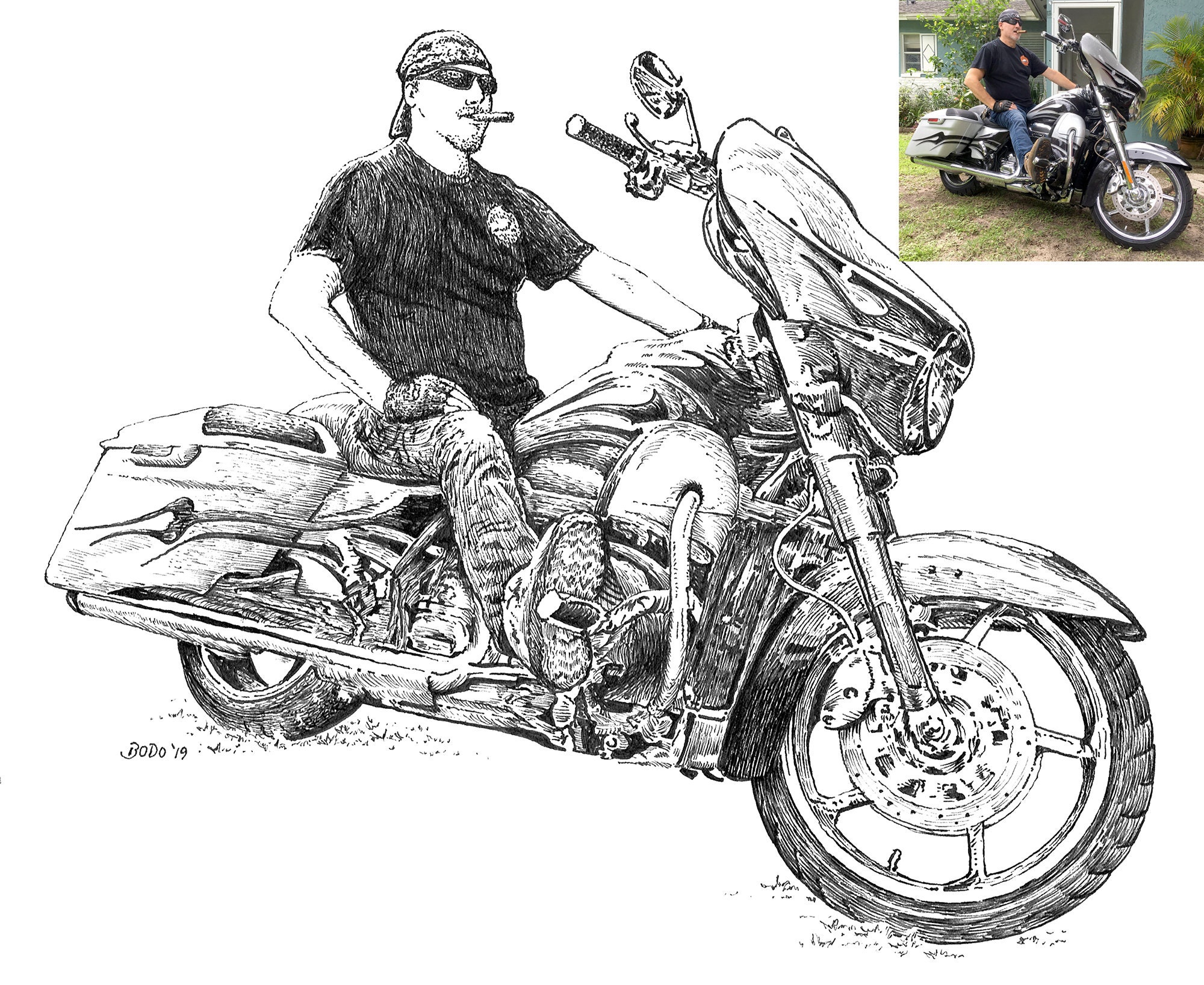 Custom Pen and Ink Motorcycle Car or Vehicle Portraits Illustrated - Etsy