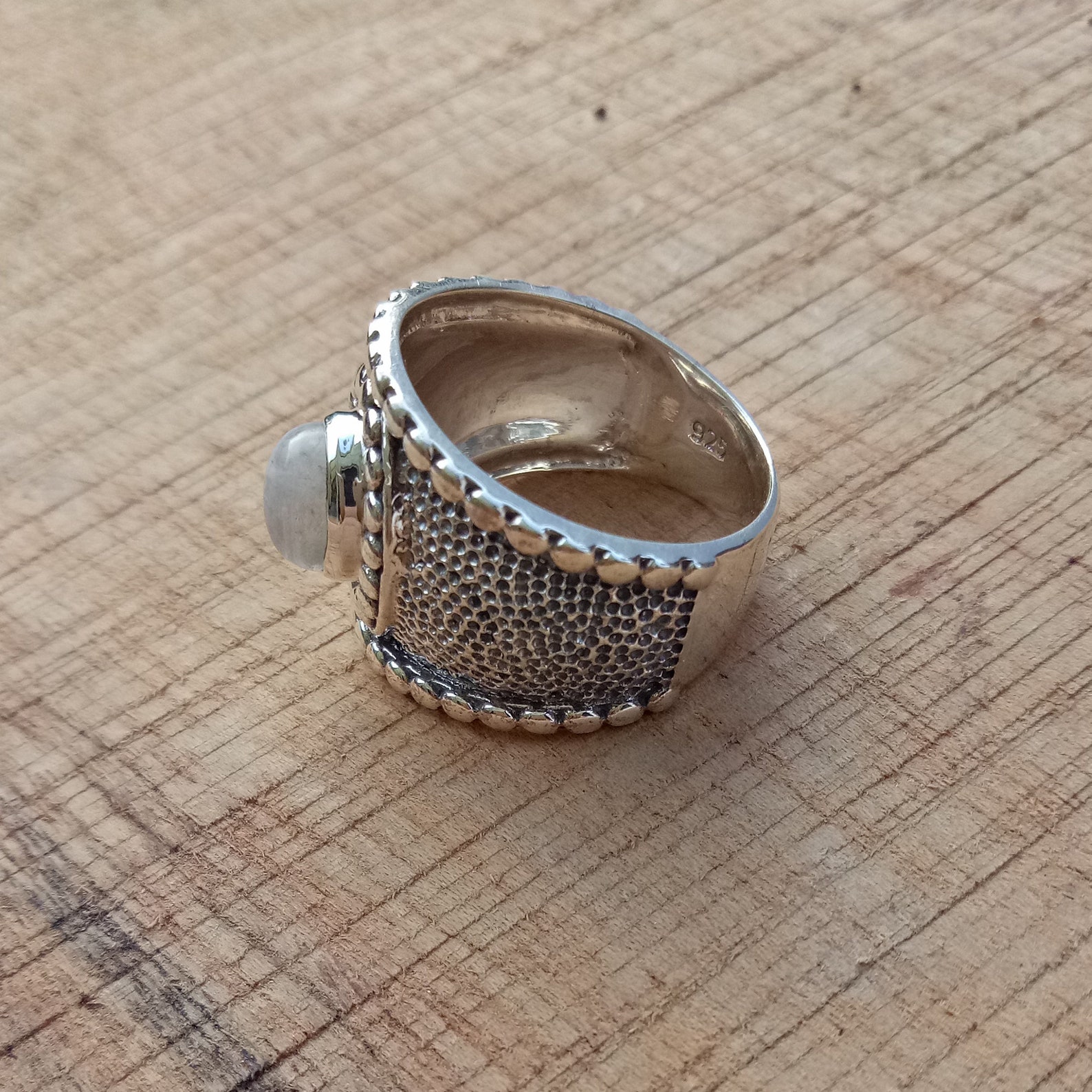 Natural Rainbow Moon Stone Ring 925 Sterling Silver Ring - Etsy