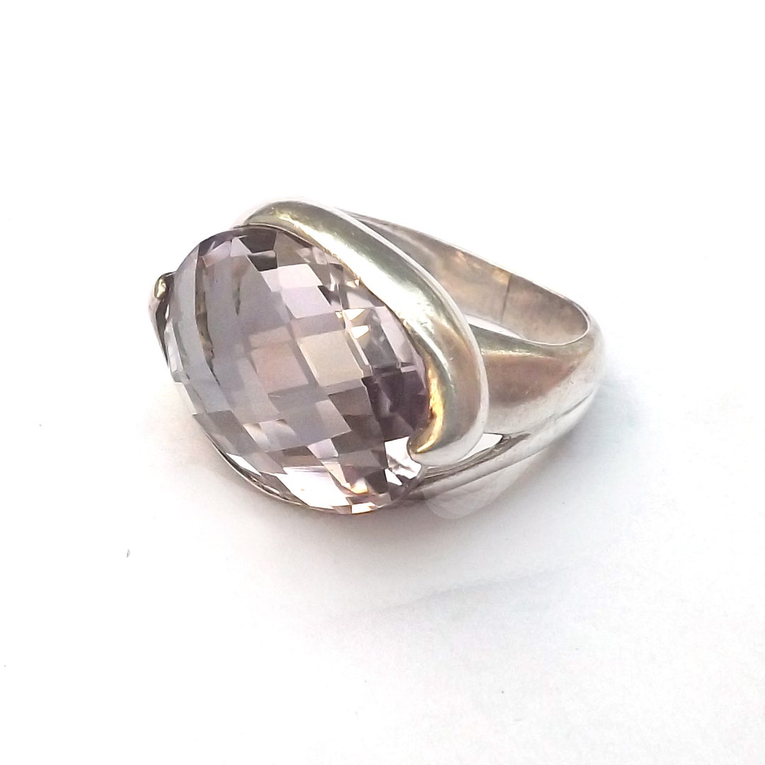 Natural Pink Amethyst Ring – Rose Cut 925 Sterling Silver, Artisan ...