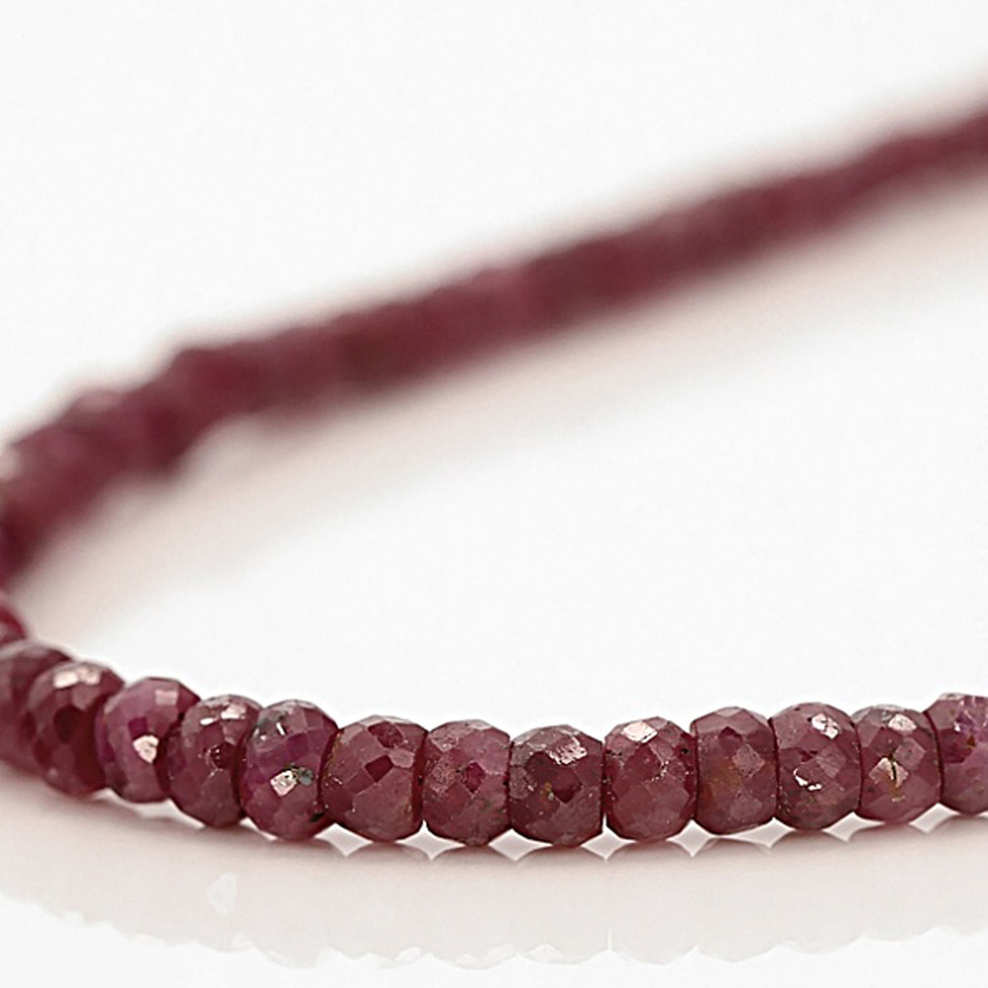 Red Ruby Beads Silver Necklace Beads Faceted Beads - Etsy