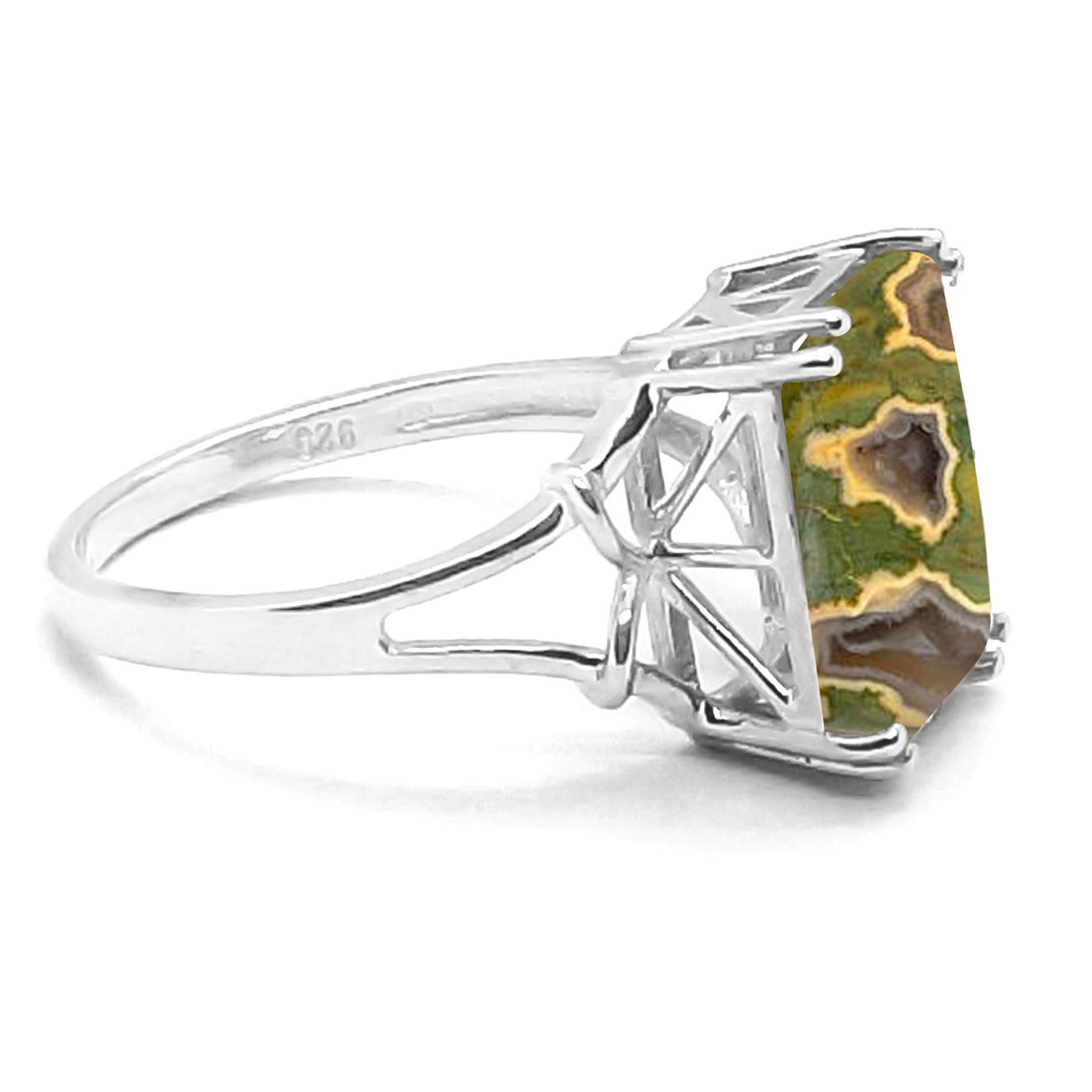 Ocean Jasper Ring Sterling Silver Jasper Jewelry 925 Solid - Etsy