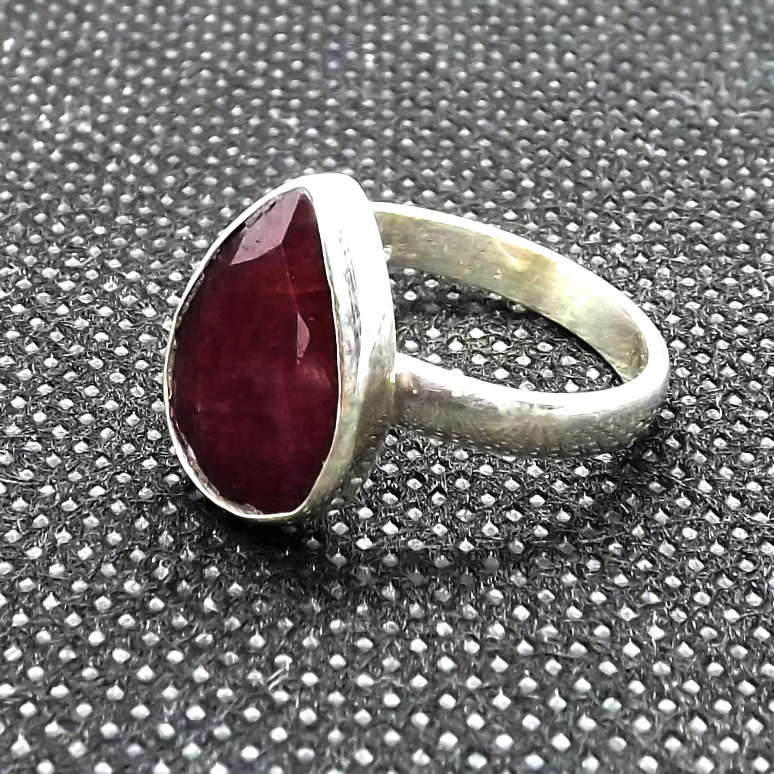 Ruby Solid Silver Ring Lovely Ruby Ring July Birthstone - Etsy