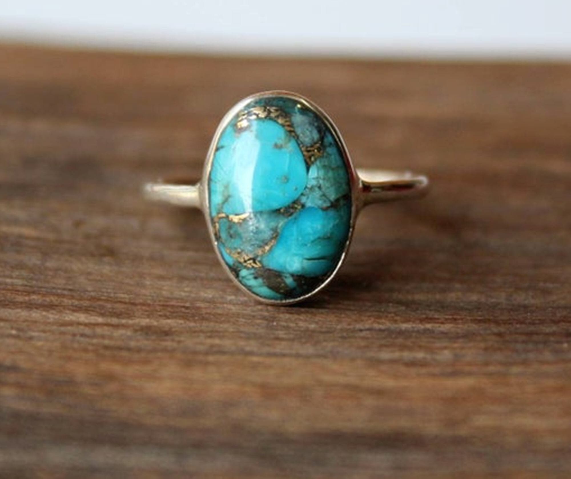 Blue Copper Turquoise 925 Sterling Silver Ring Handmade Ring | Etsy