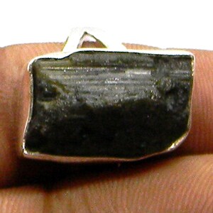 Black Tourmaline Rough Stone Ring Tourmaline Rough Stone Jewelry Black ...