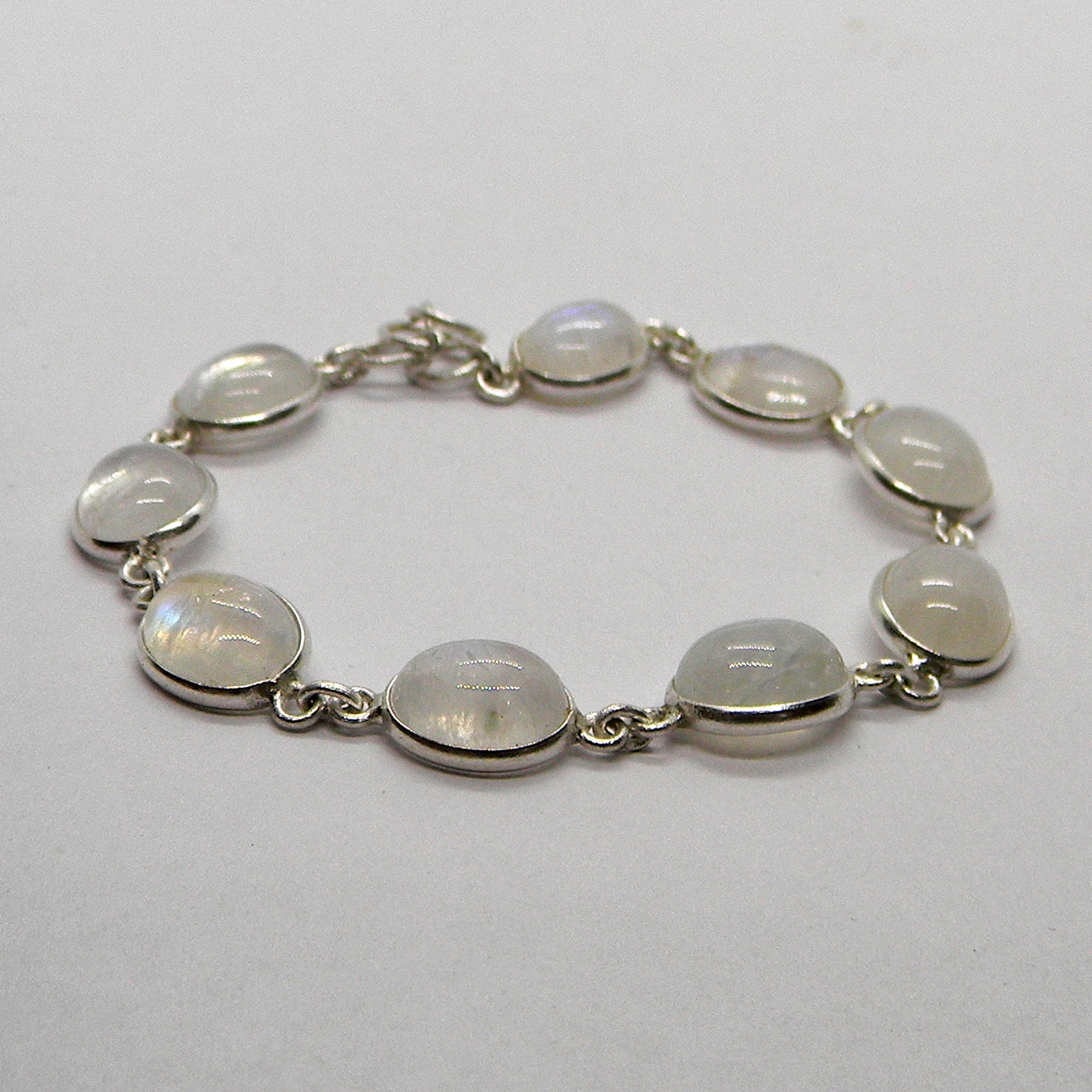 Natural Rainbow Moon Stone 925 Sterling Silver Bracelet - Etsy