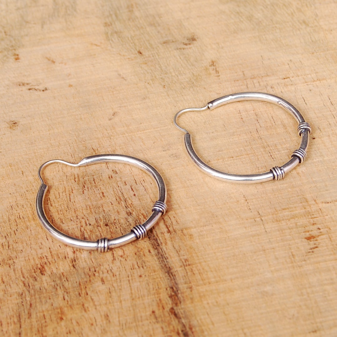 925 Sterling Silver Plain Earring - Handmade Plain Earring - Women Earring - Ethnic Design ...