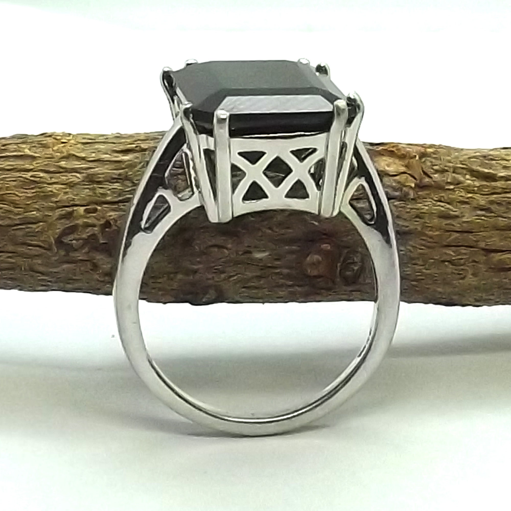 Natural Black Onyx Ring - Black Onyx Sterling Silver Jewelry - Middle ...