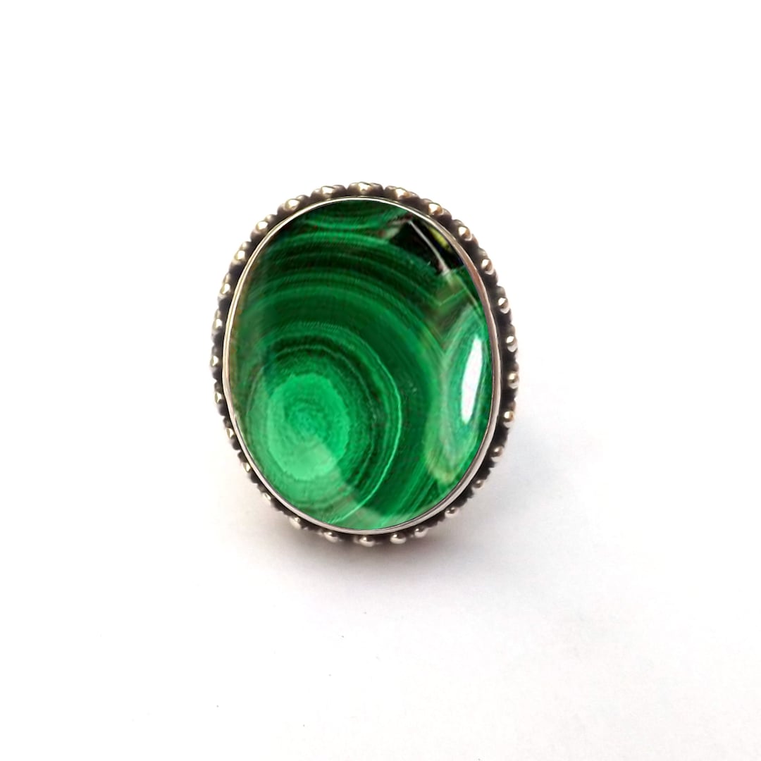 Gift for Women ! Malachite Ring ! Malachite Sterling Silver Ring ...