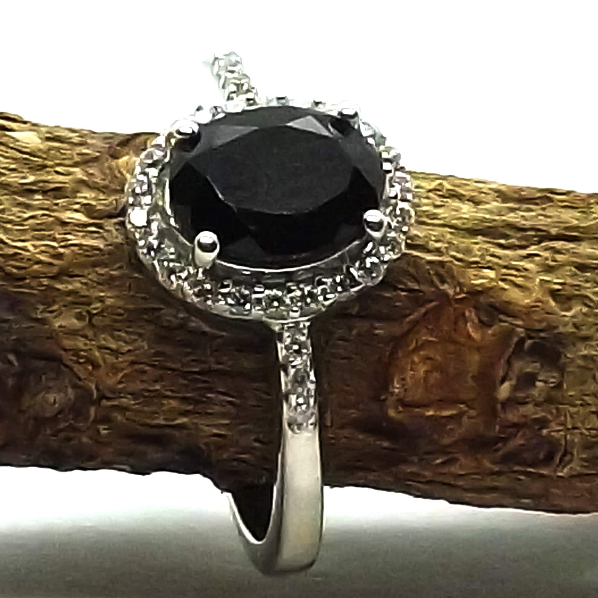 Natural Black Onyx + CZ Ring - Black Onyx Sterling Silver Jewelry ...