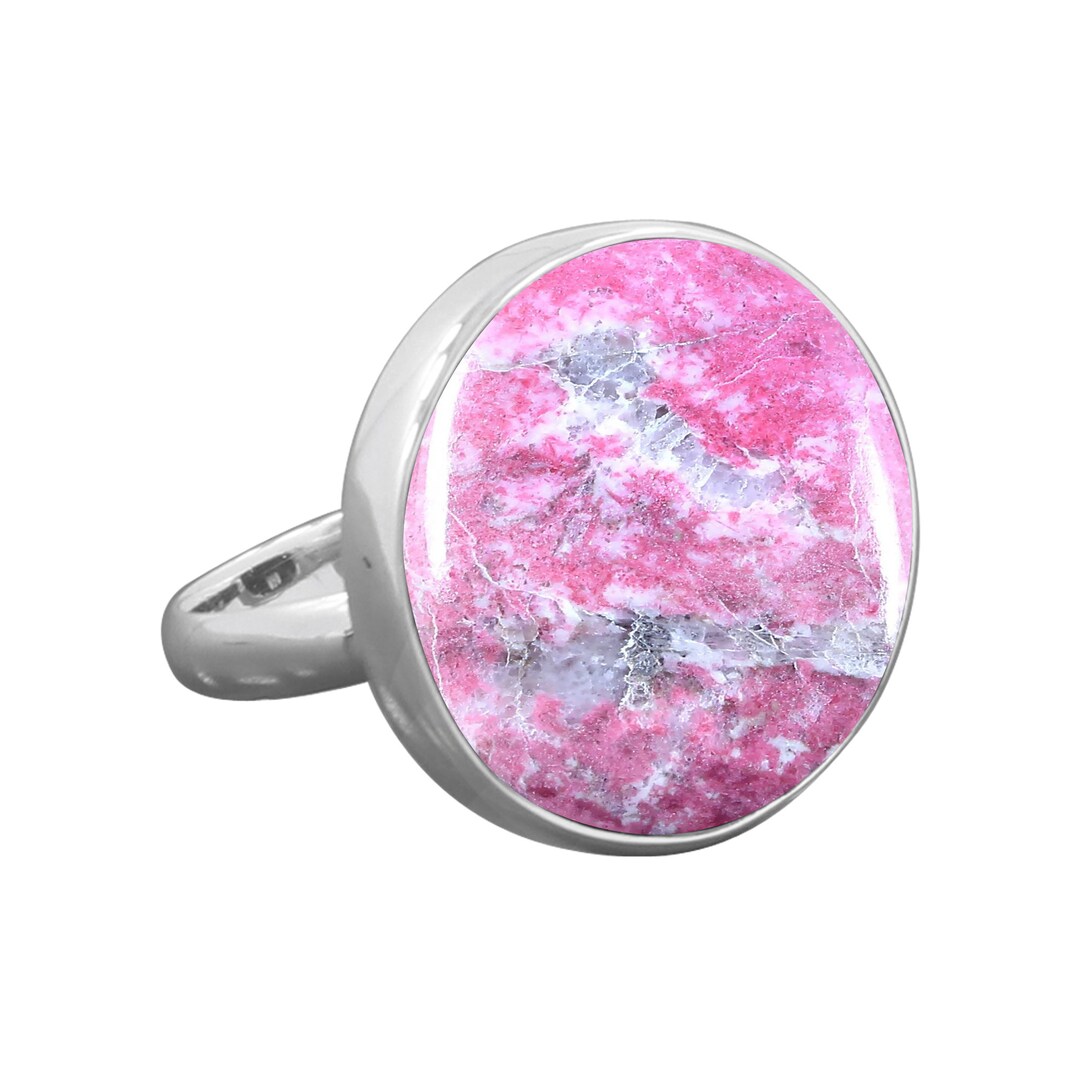 925 Sterling Silver Pink THULITE Rings - HANDMADE Ring -solid Silver ...