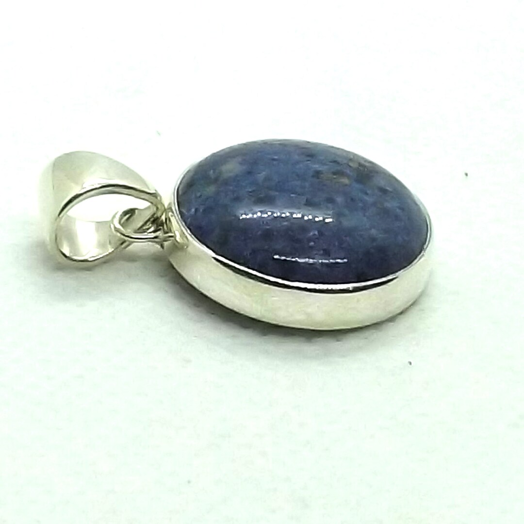 Simple Dumorite Stone Pendant - Dumorite Sterling Silver Pendant ...