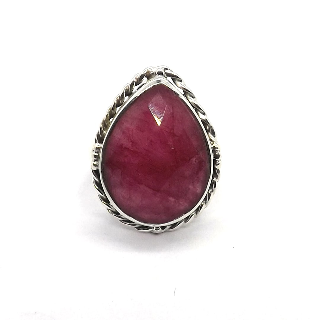 Natural Red Beryl Faceted 925 Sterling Silver Handmade Ring//solid Silver Ring//unisex Ring//red ...