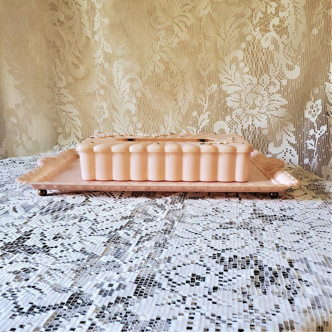 Vintage Menda Co. Pink Tissue Box and Vintage Pink Dressing - Etsy