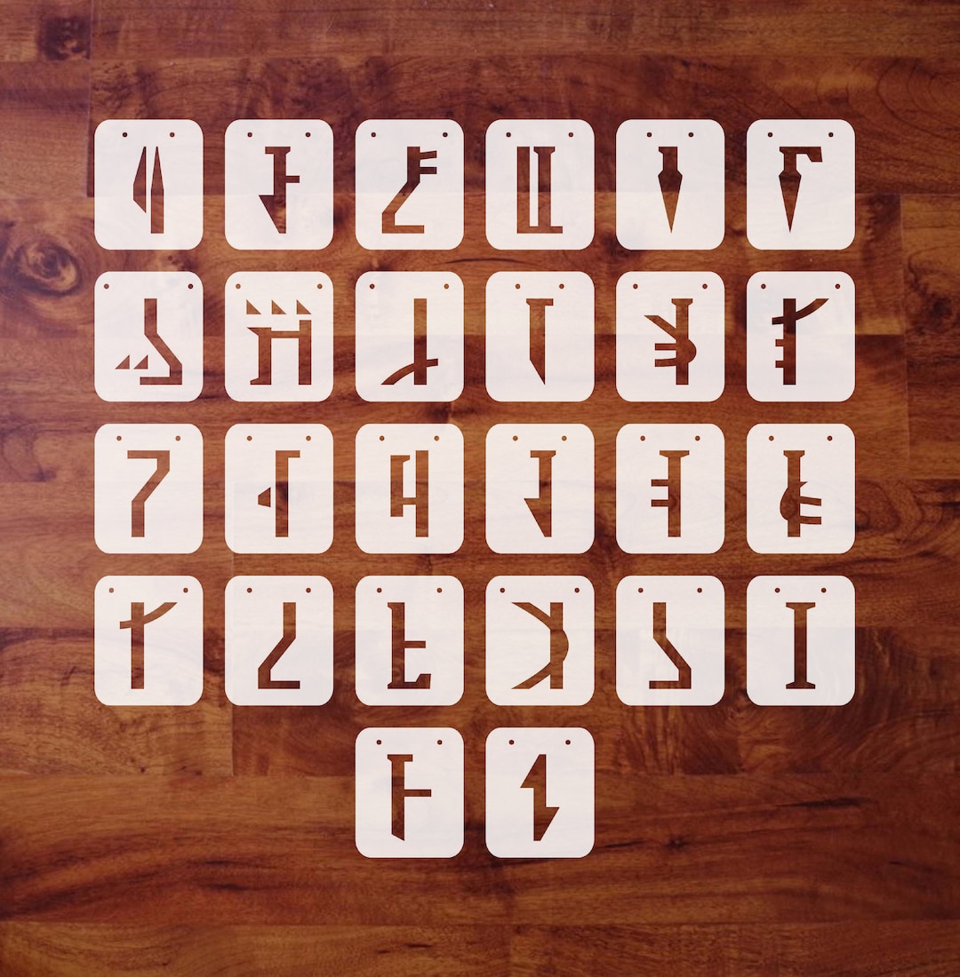 Mylar Stencil Set, Mandalorian Script, Star Wars Inspired, Mando'a ...