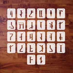 Mylar Stencil Set, Mandalorian Script, Star Wars Inspired, Mando'a ...