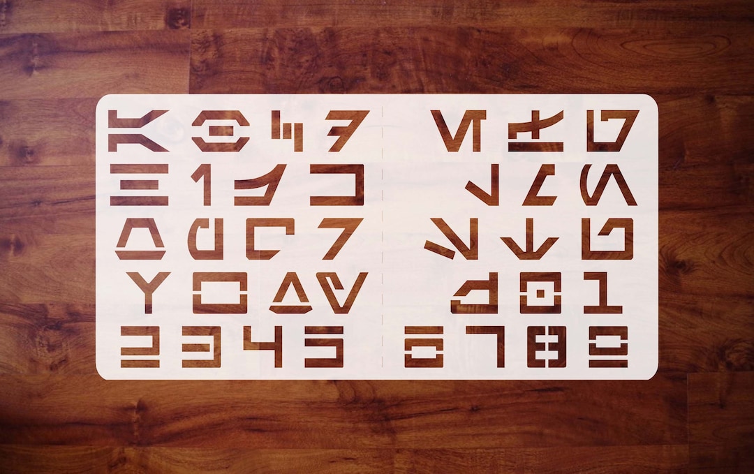 Aurebesh Stencil Template, Star Wars Inspired, Galactic Basic, Mylar 1 ...
