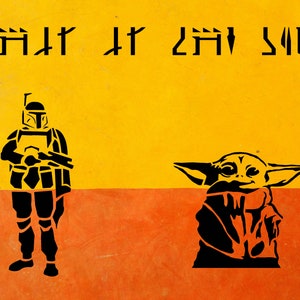 Mandalorian Script Stencil Template, Mando'a, Star Wars, Mylar 1 Inch ...