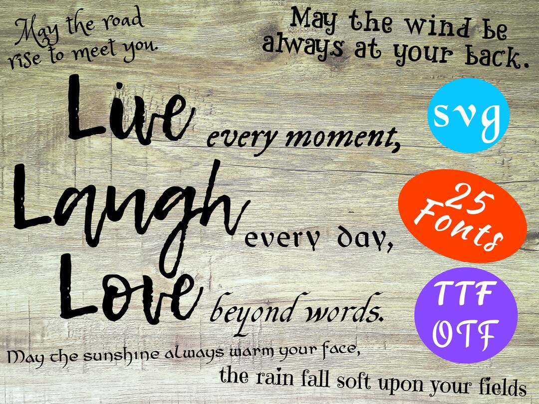 Inspirational Font Bundle, SVG, Ttf, Otf, Creative Expression, Script ...