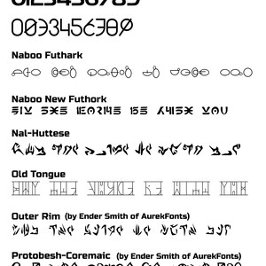 Star Wars Inspired Alien Language Font Bundle Alphabet - Etsy