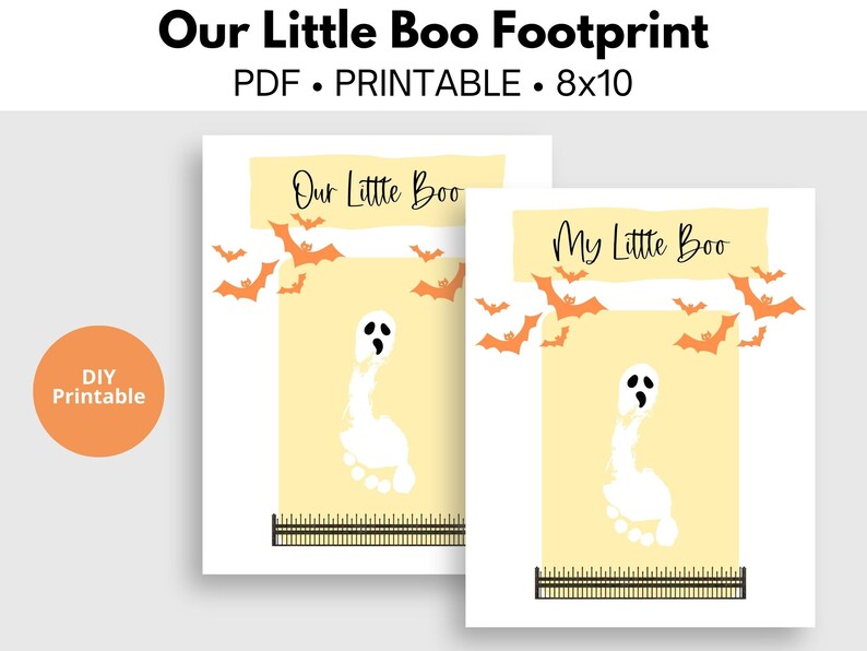 Halloween Footprint Printable | Baby’s First Halloween Art | Digital ...
