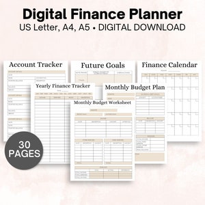 Digital Finance Planner | Editable Digital Finance Planner | Digital ...