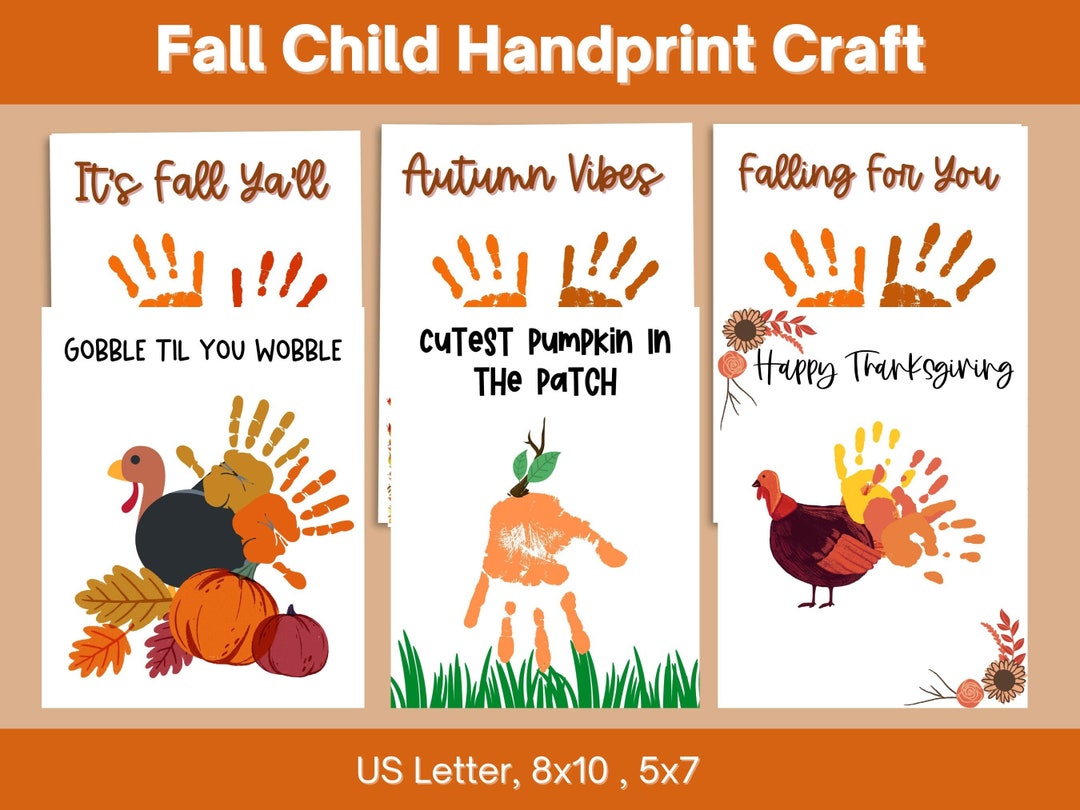 Fall and Thanksgiving Handprint Craft Bundle | Fall Craft | Digital ...
