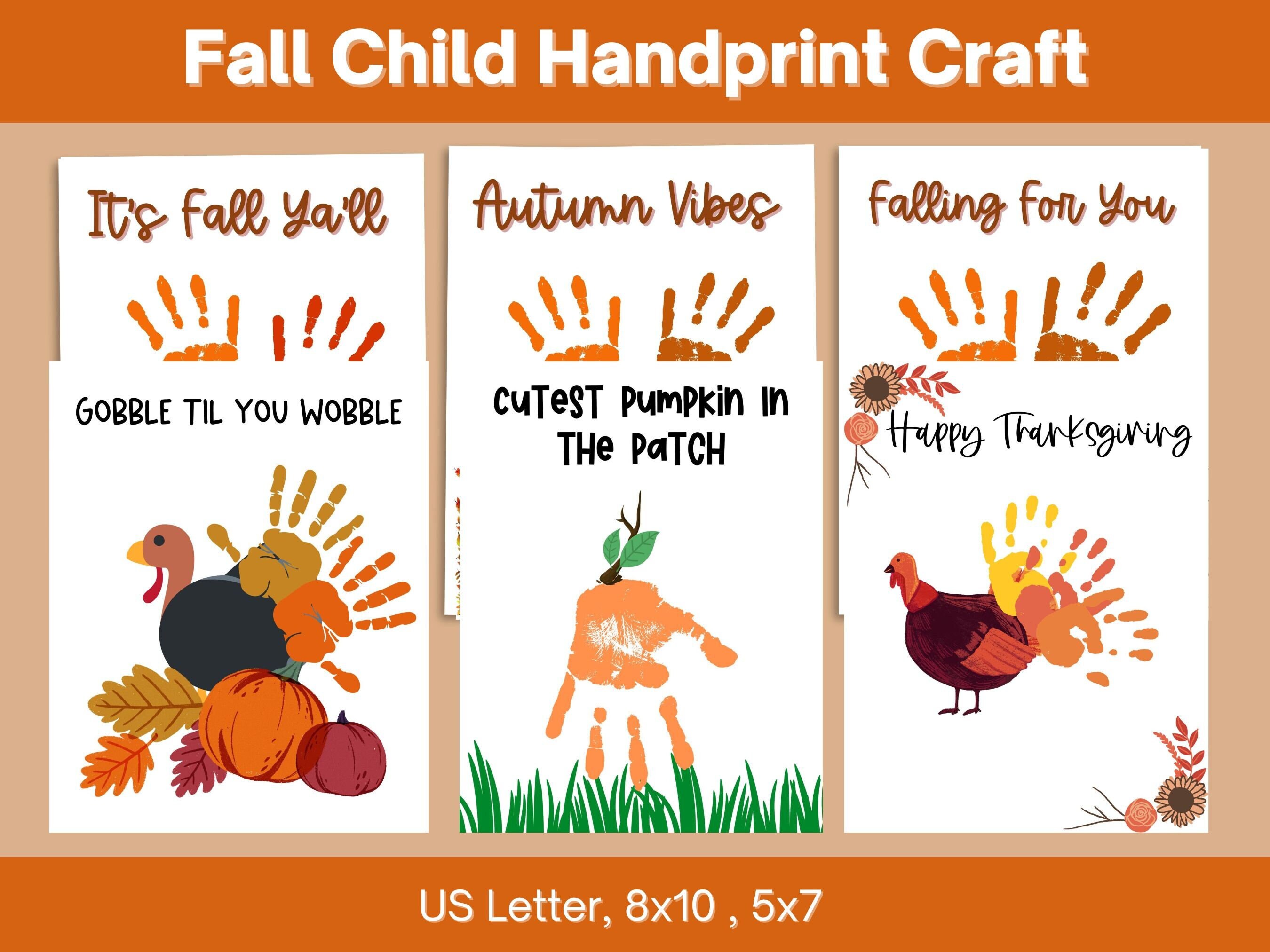 Fall and Thanksgiving Handprint Craft Bundle | Fall Craft | Digital ...