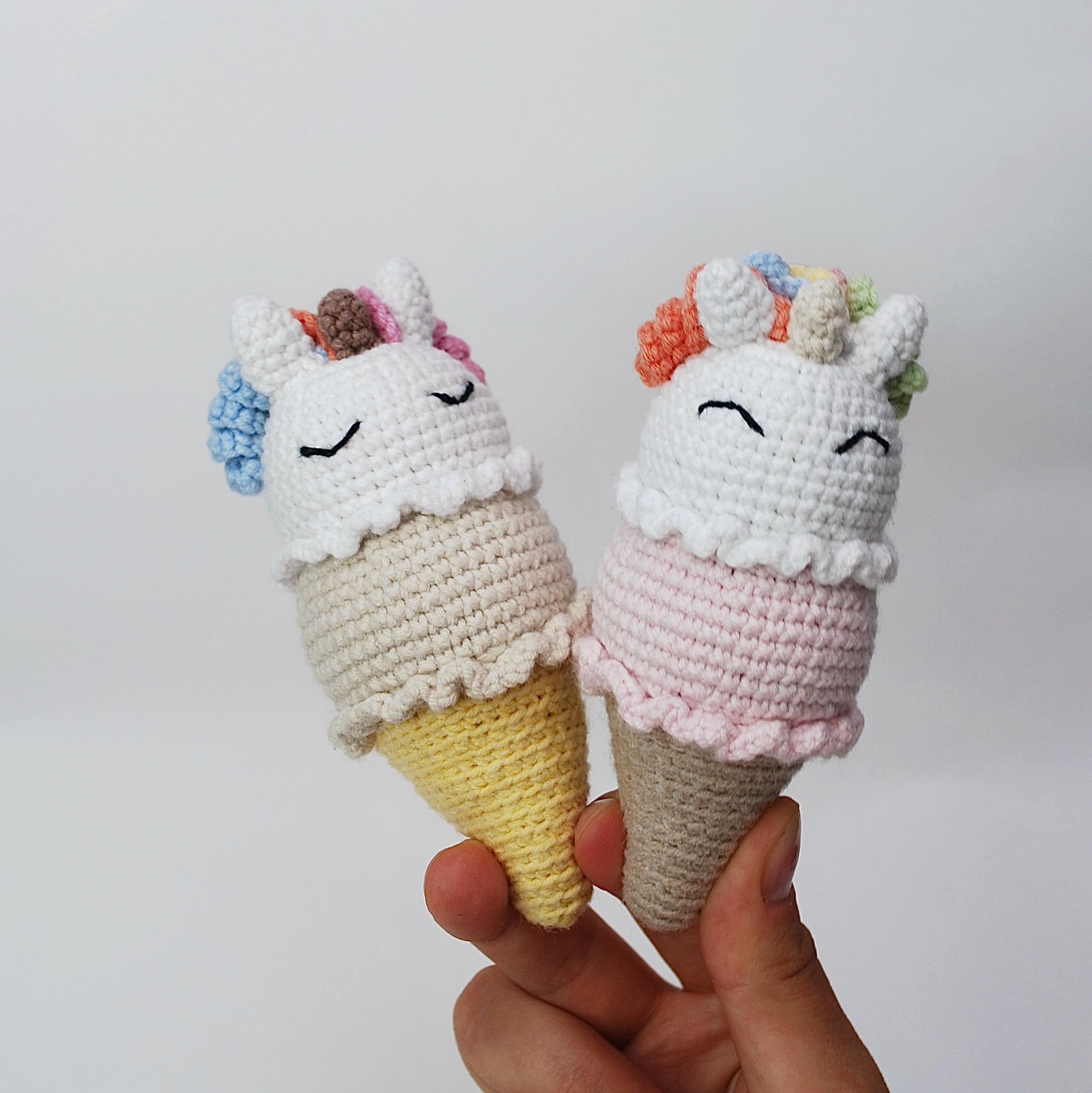 Unicorn Ice Cream Crochet Pattern – Amigurumi Keychain Toy PDF – Cute ...