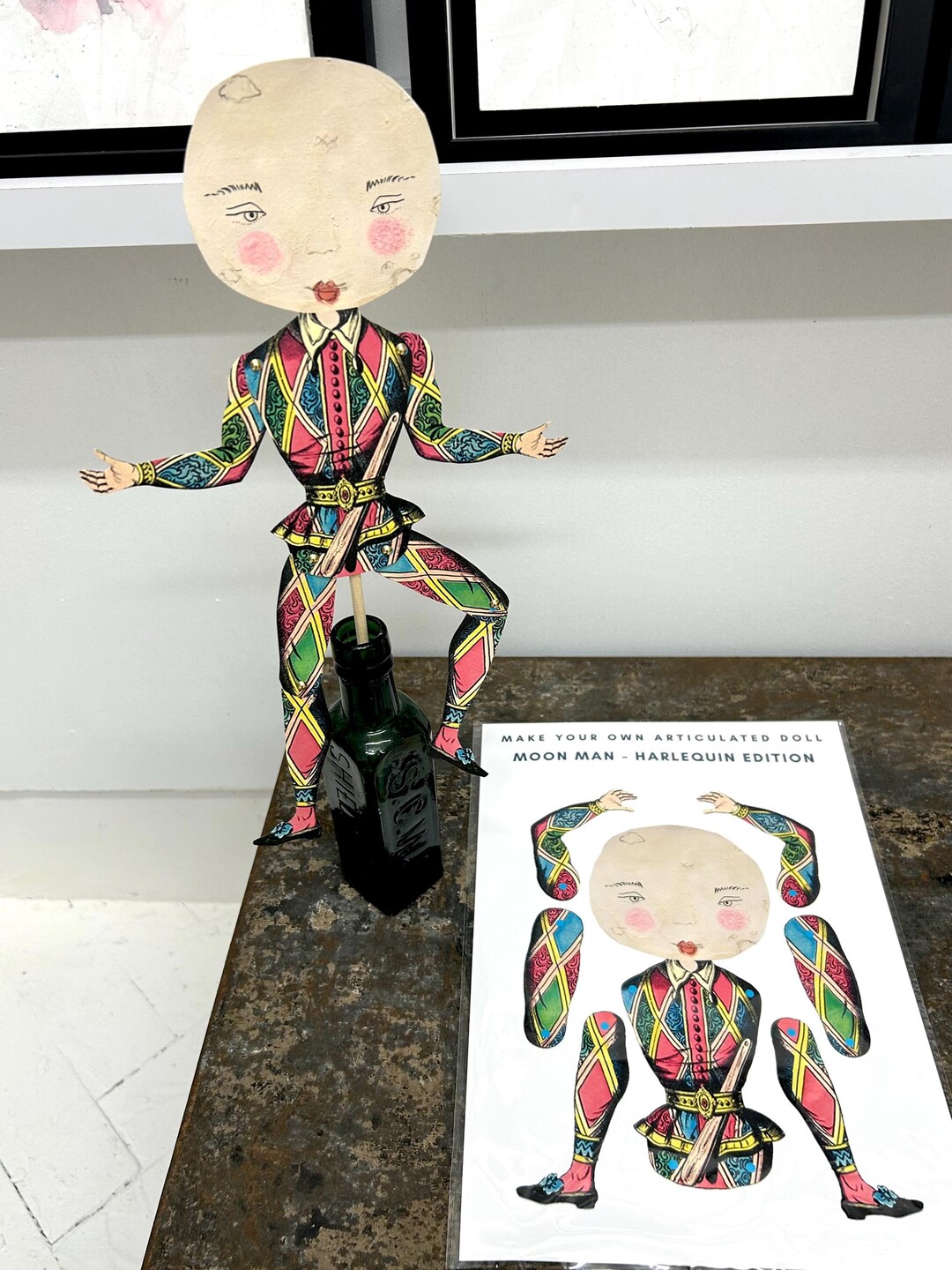 Moon Man – Harlequin Edition | Make-your-own Articulated Paper Doll Kit ...