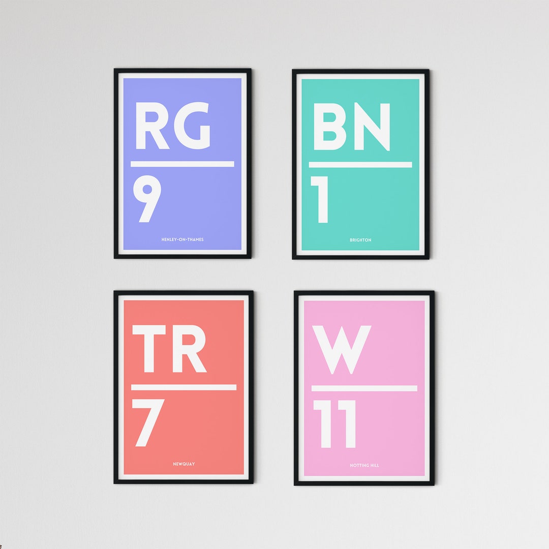 Personalised Postcode Print Custom Postcode Place Print Custom Print ...