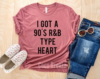 90's R&B Type Heart T-shirt - Etsy