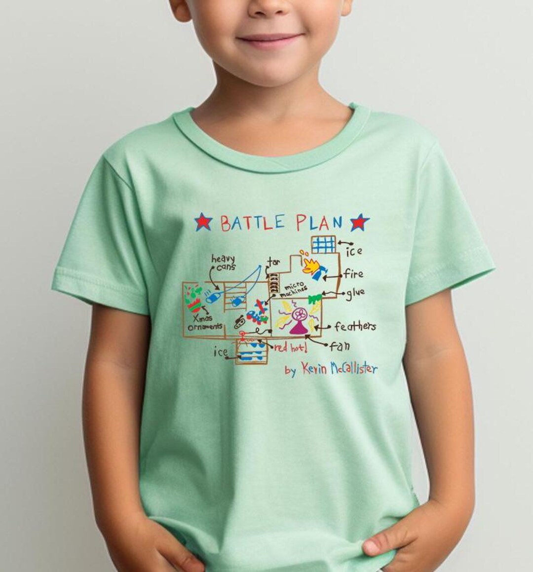 Home A-lone Battle Plan Map Youth Shirt, Christmas Battle Plan Shirt ...