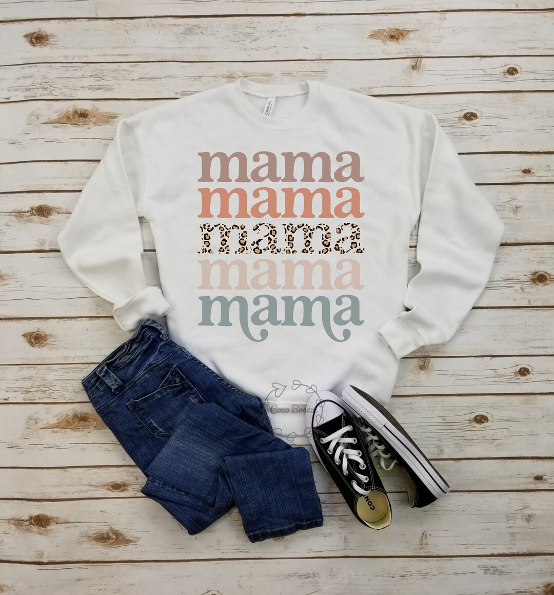 Retro Mama Leopard Lines Unisex Fleece Sweatshirt. Mama - Etsy