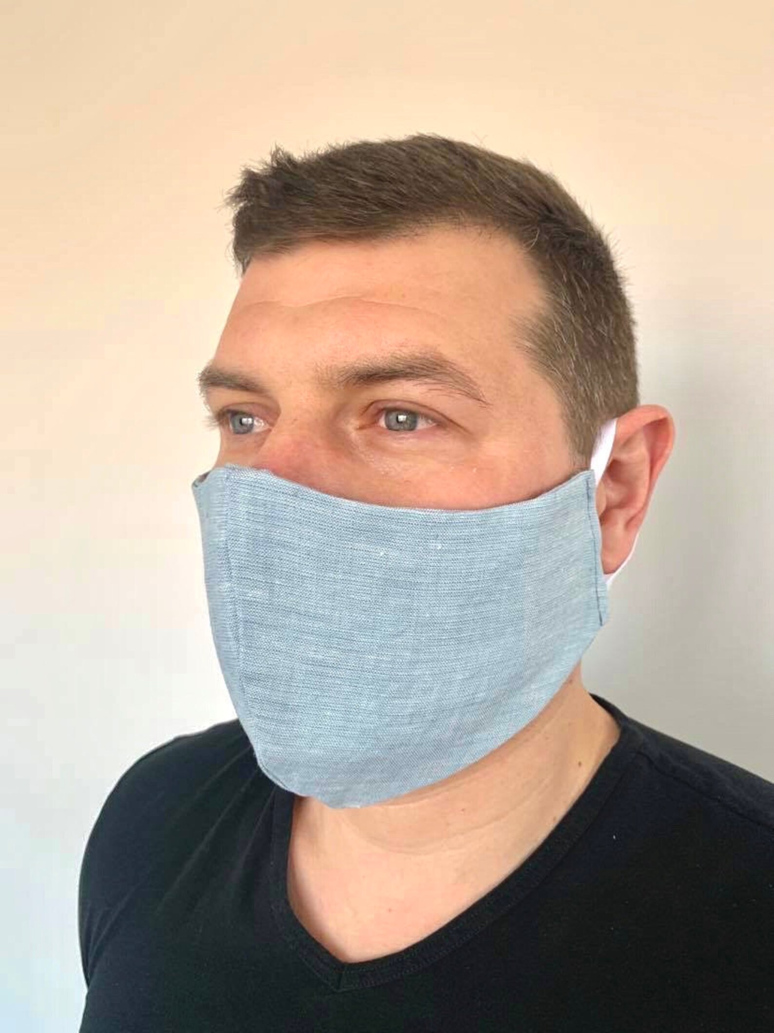 READY TO SHIP Natural Breathable Linen Mask for Kids, Face Protective ...