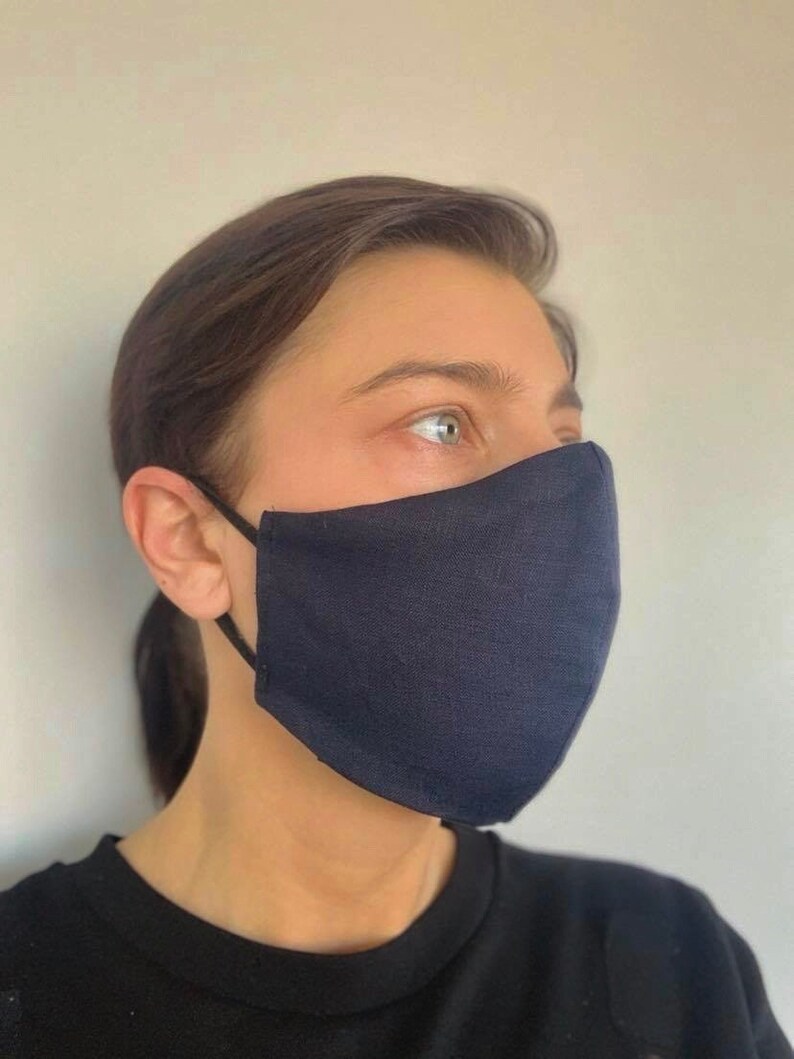 READY TO SHIP Natural Breathable Linen Mask for Kids, Face Protective ...