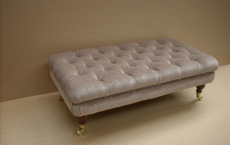 Oxford Chesterfield Deep Buttoned Footstool Coffee Table 100 - Etsy UK