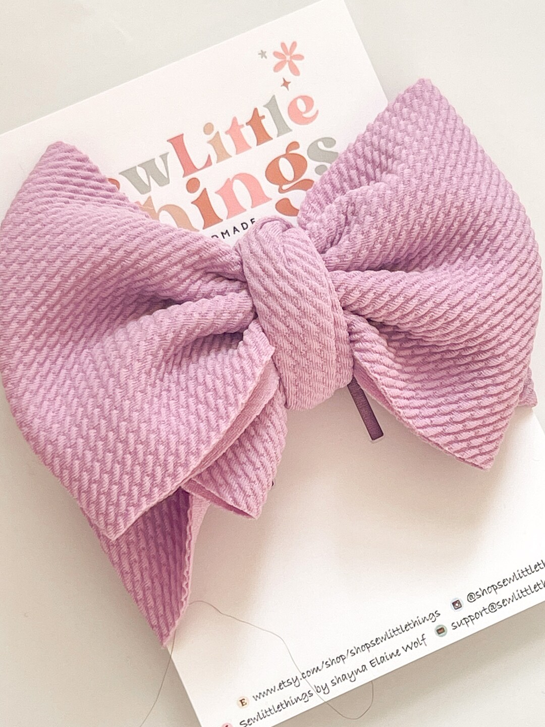 LILAC BOW HEADWRAP Baby Headbands Handmade Stand up Bows Lilac Baby ...