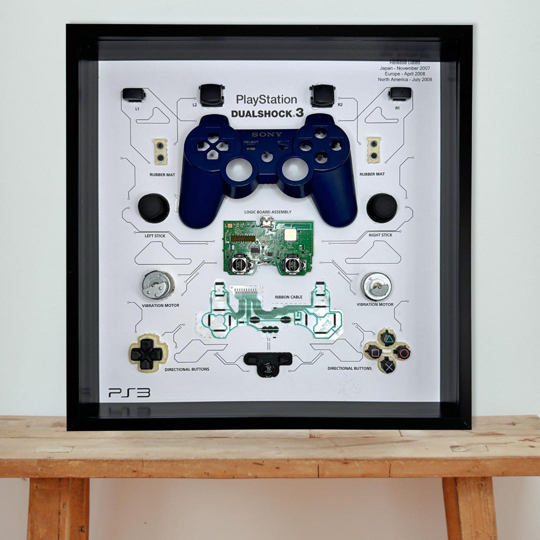Framed Blue PS3 Controller Teardown Art – Gamer Tech Wall Decor - Etsy