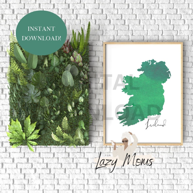 PRINTABLE Ireland Map Watercolor Set | Minimalist Digital Wall Art Set ...