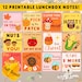 FALL THEMED Lunchbox Notes, Printable Lunchbox Notes, Halloween Lunch ...