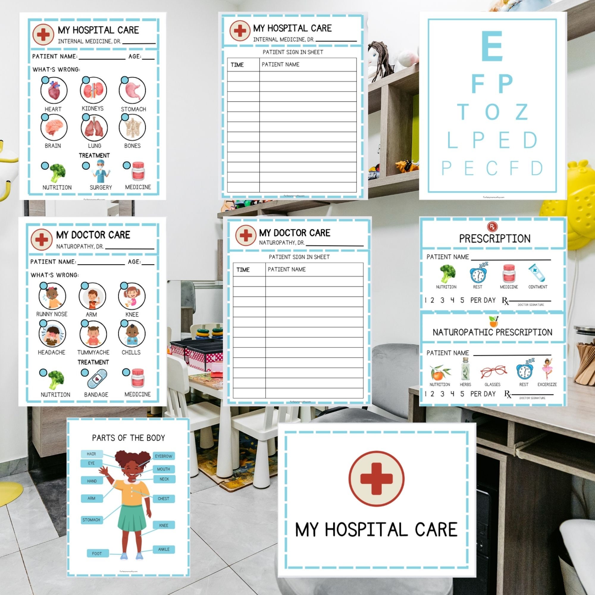 INSTANT DOWNLOAD! Doctor + Hospital Pretend Play Set | Homeschool ...