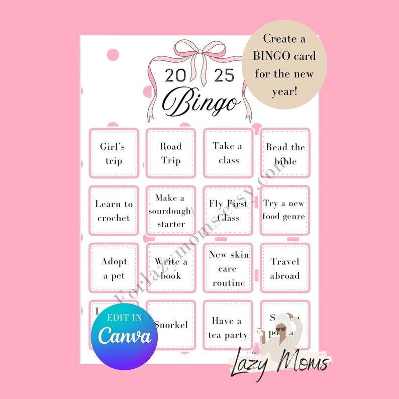 2025 BINGO Card Bundle (8) | Printable 2025 Bingo Card | Instant ...