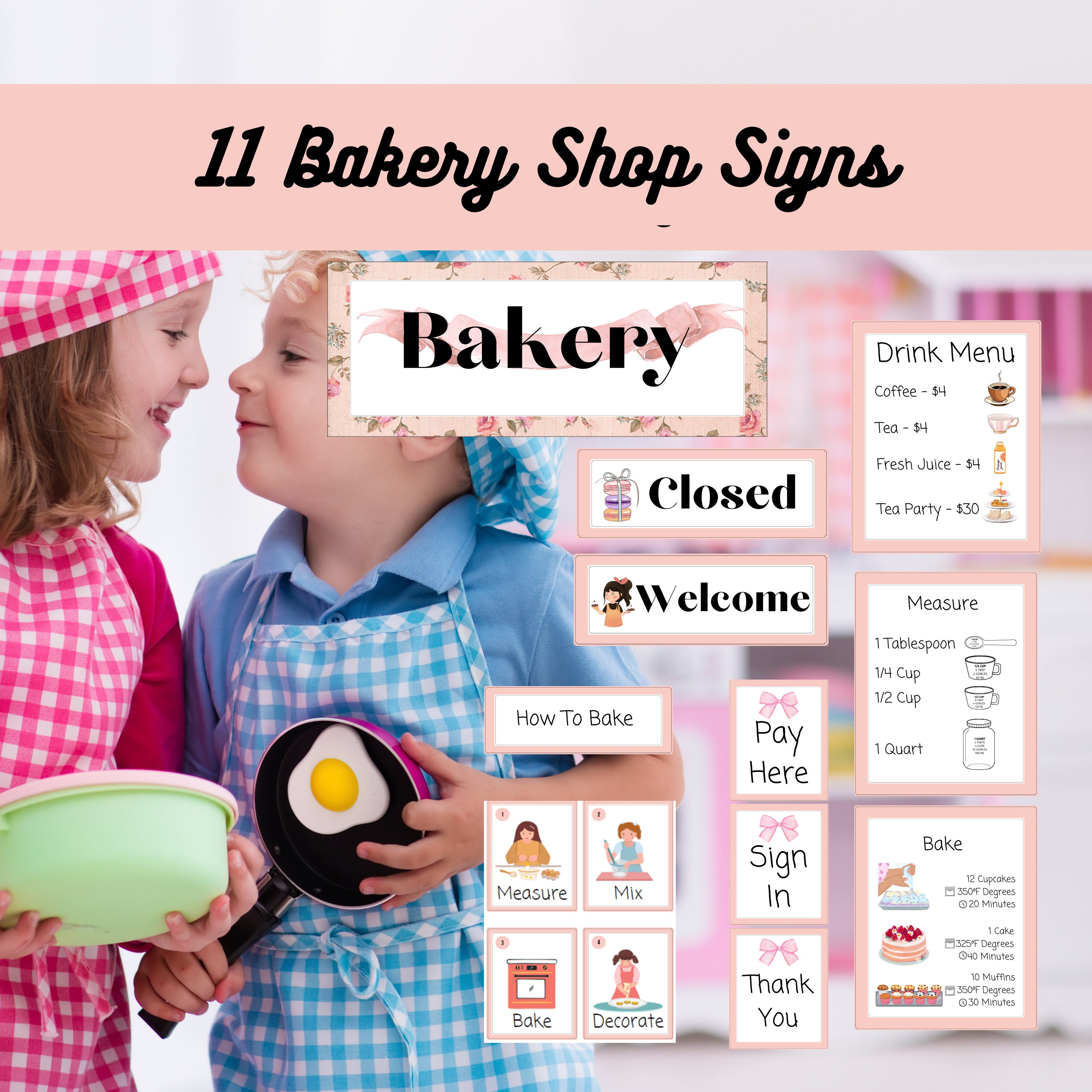 Printable Bakery Dramatic Play Set Homeschool Bakery Shop Bakery and ...