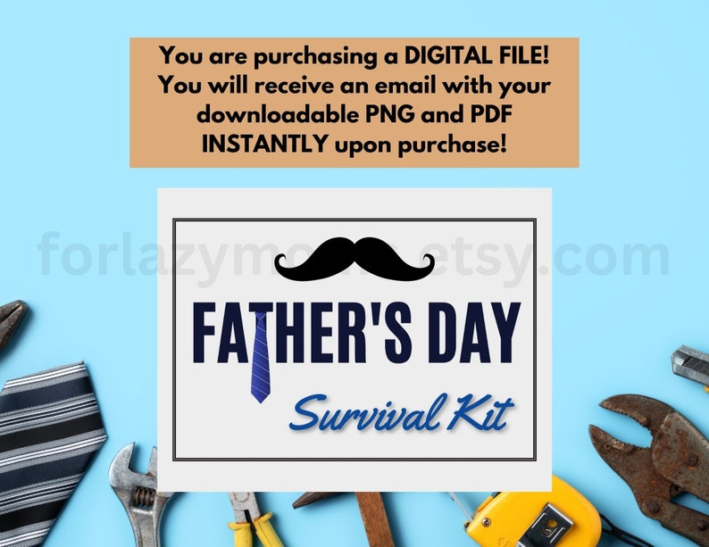 Father's Day Survival Kit Printable INSTANT DOWNLOAD! Father's Day Gift ...