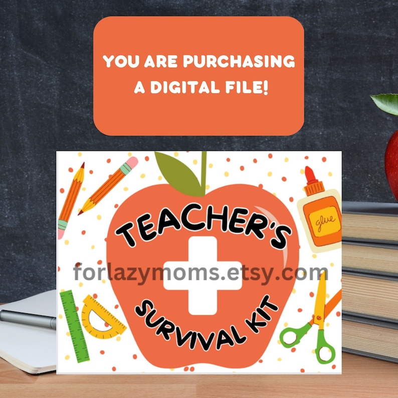 Teacher Survival Kit Printable INSTANT DOWNLOAD Teacher Appreciation ...